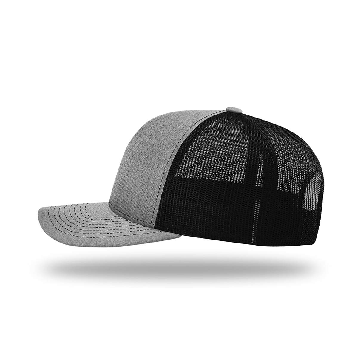 Imperial Officer - Cotton Snapback Hat - Breathable Mesh Side for Casual Wear & Outdoor Activities - Baseball Cap Women and Men (Heather Front/Black Mesh)