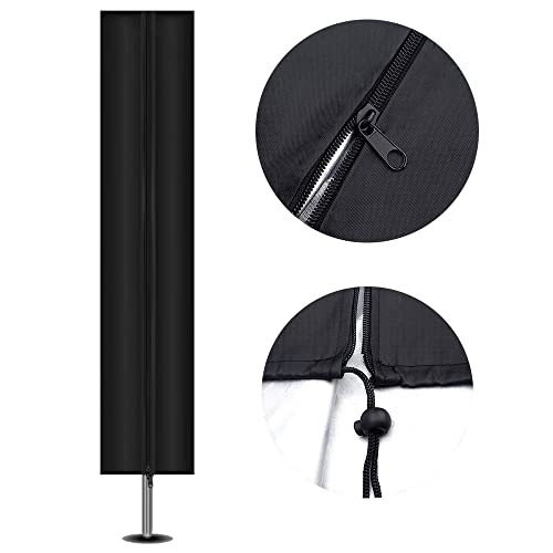 Umbrella Cover with a Telescopic Pole Clothes Drying Rack Cover, Rip Resistant, Anti-UV, Fade Resistant, with Elastic Velcro Straps & Adjustable Hem Rope,Drying Rack Protect, 63 x 6 x 6 inches