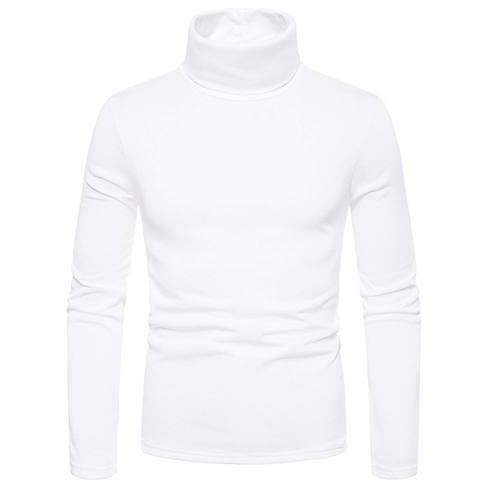 Mens Solid Color Mock Turtleneck Long Sleeve Shirts Thermal Base Layer Tops Slim Fit Soft Pullover Underwear T-Shirts