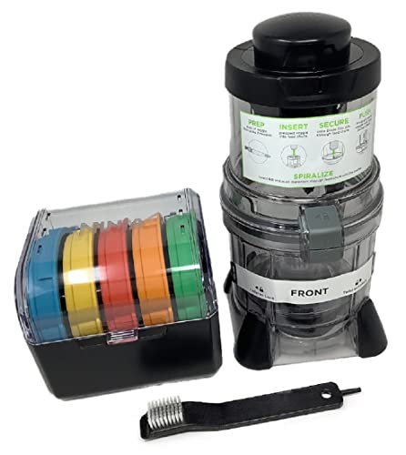 Shark ' Ninja Auto-Spiralizer Kit with Storage Box for CT682SP CT680W Intelli-Sense System Blender (XSKCTSPIRALW & XSKBLADEBOX), Clear and Black