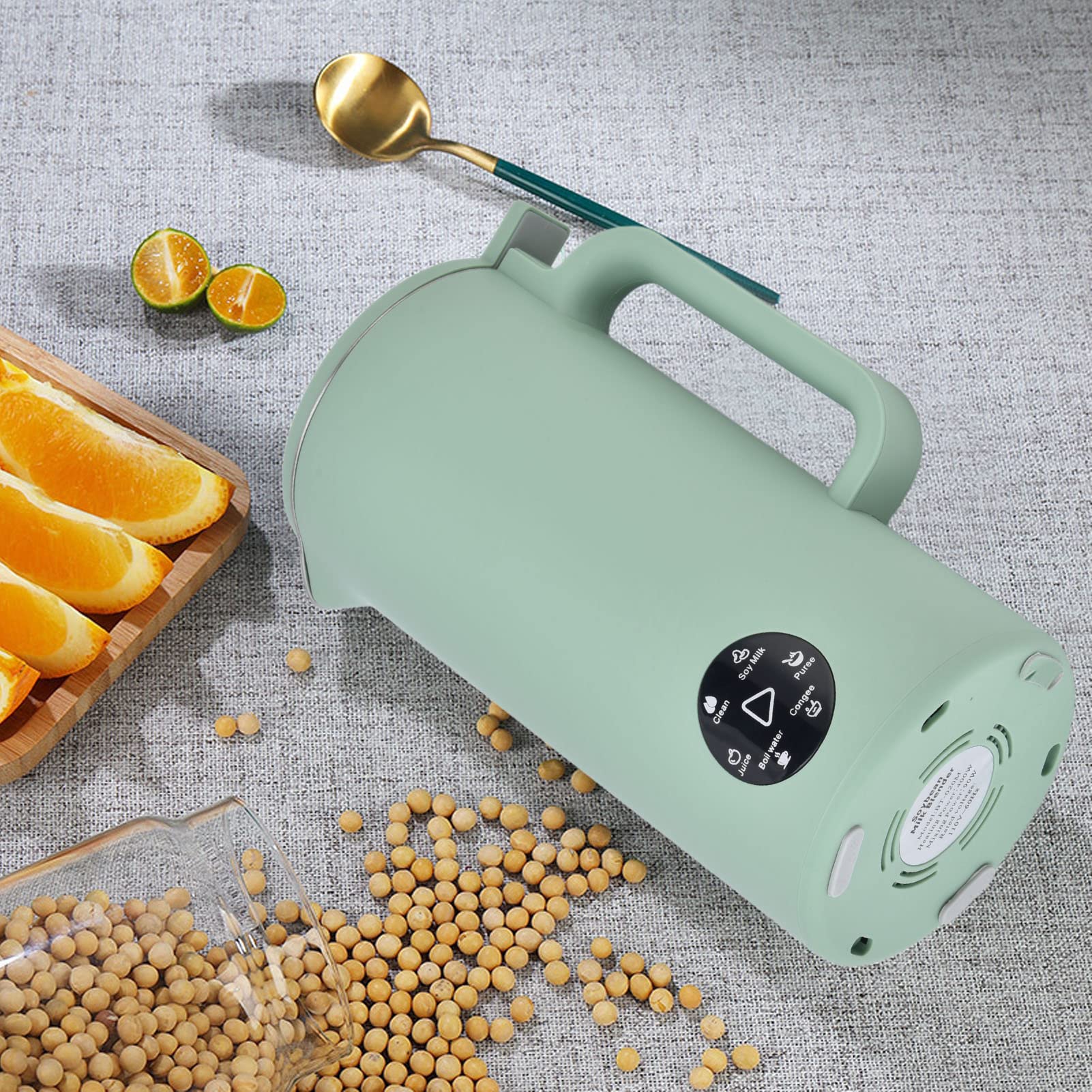 Soybean Milk Machine Small Household Soymilk Maker 110V Portable Automatic Blender Fruit Wall Breaker Blender Kitchen Mini Soybean Milk Maker Soy Milk Maker Machine (110V Matcha Green [US Plug])
