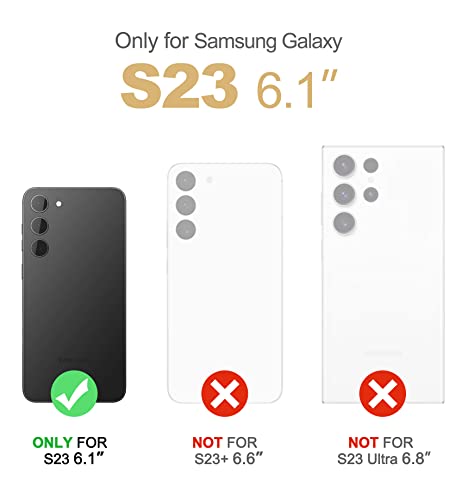 SURITCH for Samsung Galaxy S23 Clear Case 6.1" (Only), [Built-in Screen Protector] Full Body Protective Hard Shell+Soft TPU Phone Case for Samsung S23 -(Full Clear)