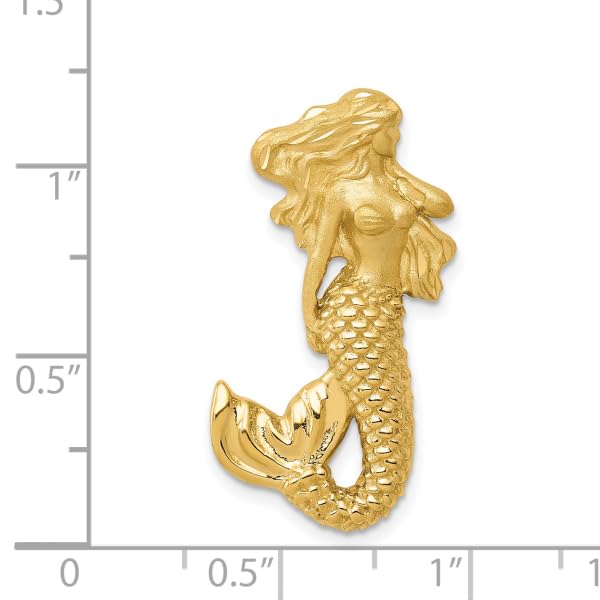 IceCarats 14K Yellow Gold Mermaid Floating Chain Slide Pendant Necklace Charm Only