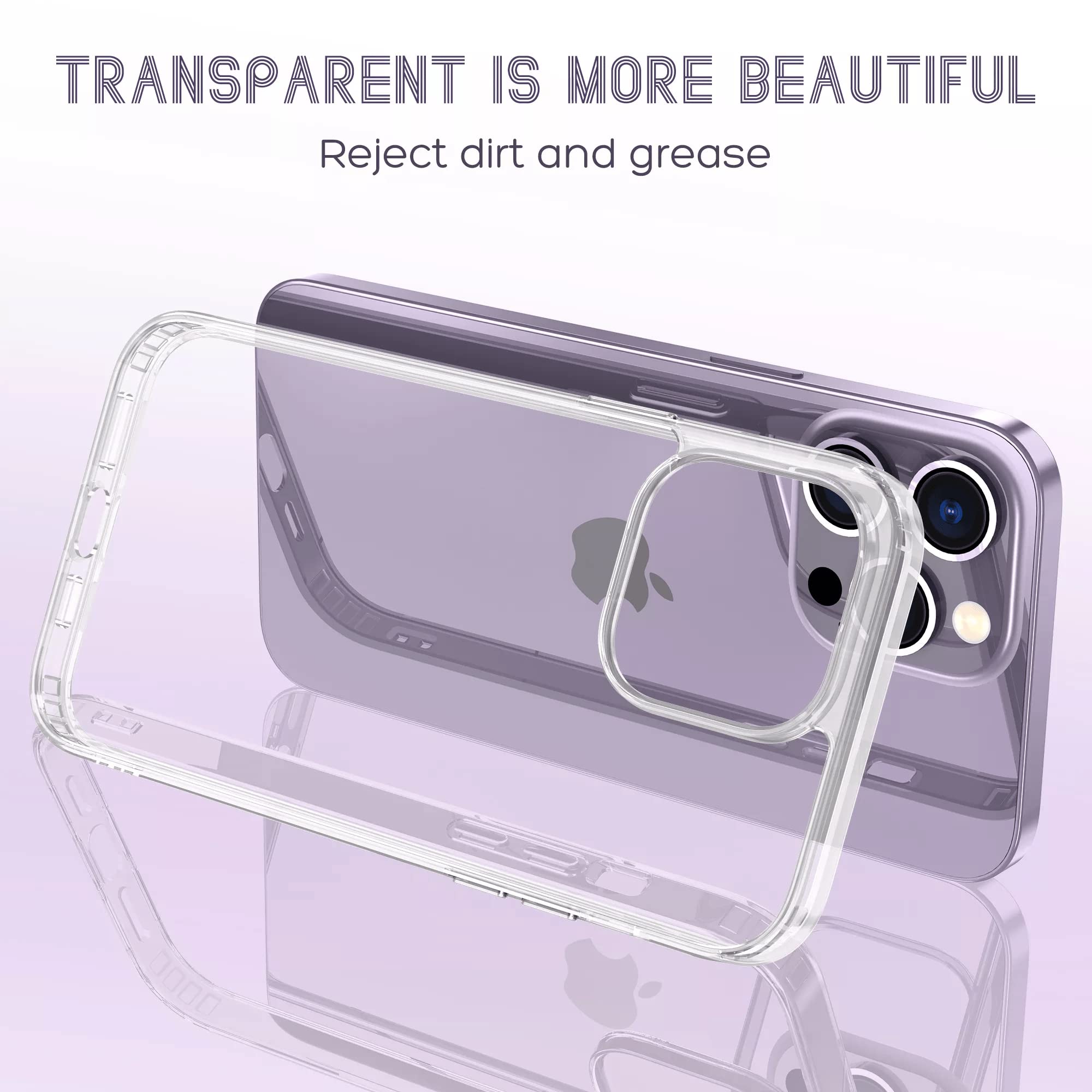 iPhone 14 Pro Max Clear Case. Transparent Hybrid Acrylic Protective Cases for iPhone 14 Pro Max.Screen Size (6.7)