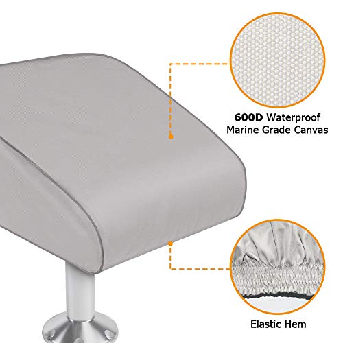 iCOVER Boat Folding Seat Cover-2 Pack 600 Denier Canvas Waterproof Heavy-Duty Weather Resistant Material Trailerable Fishing Chair Cover