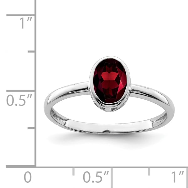 IceCarats 925 Sterling Silver Red Garnet Oval Ring Gemstone Band January Birthstone Jewelry Size 8