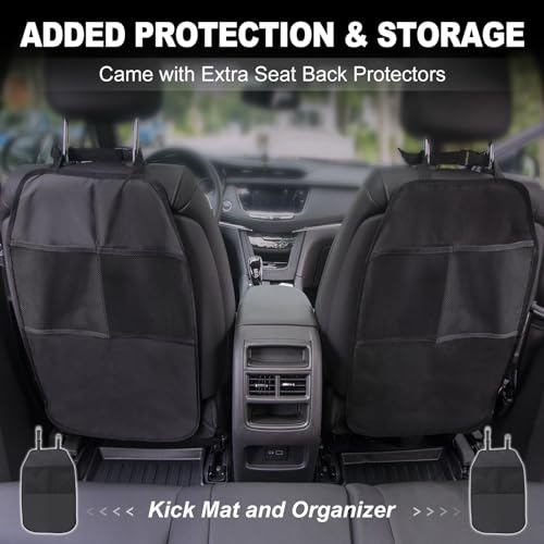 JDMON All Weather Floor Mats Compatible with 2020-2024 Kia Telluride, 1st, 2nd & 3rd Row Custom Fit Car Floor Liner Set Black