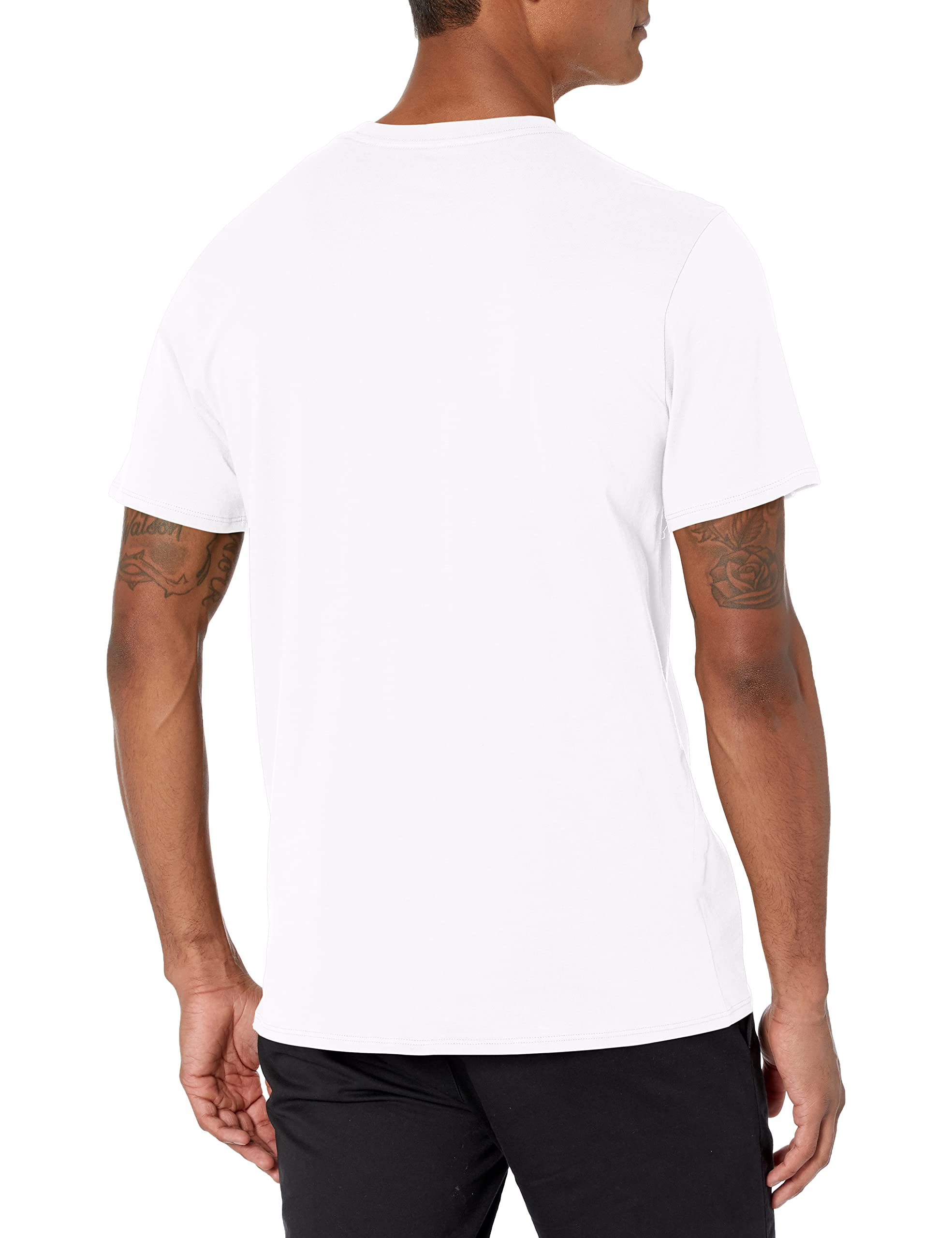 Karl Lagerfeld Paris Men's Framed Gothik Logo Crew Neck T-Shirt, White, Medium