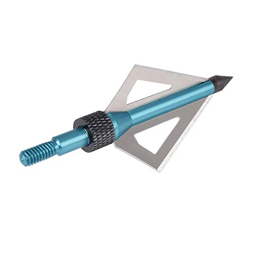 Hunting Broadheads, 12PK 3 Blades Archery Broadheads 100 Grain Screw-in Arrow Heads Arrow Tips for Crossbow and Compound Bow Blue (Pack of 12)