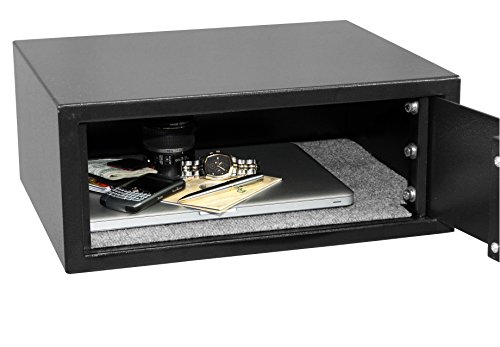 Honeywell Safes & Door Locks - Hotel Room Style Safe Box with Digital Lock - Fits 17" Laptop - LED Display Panel - Low Profile Steel Security Personal Safe for Money - 1.14 Cubic Feet - Black - 5105DS