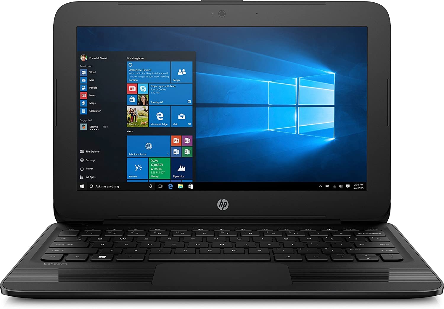 HP Stream 11 PRO G3 11.6" Business Laptop, Intel Celeron N3060 1.6GHZ, 4G DDR3L, 64G eMMC HDMI, USB 3.0, USB 2.0, Windows 10 Pro 64 Bit-Multi-Language Supports En/Fr/Sp(Renewed).