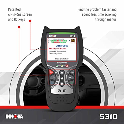 INNOVA 5310 - OBD2 Scanner Diagnostic Tool - Read/Erase ABS/SRS Codes, Reset Oil Light, Live Data, Battery/Alternator Test