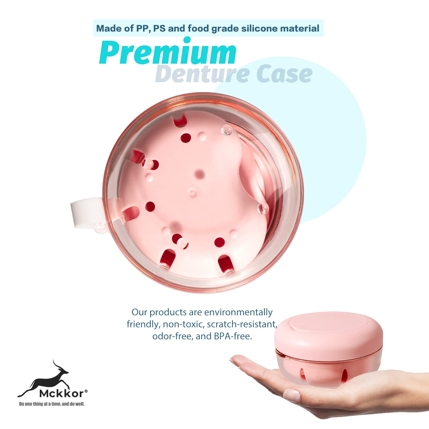 Retainer Cleaner Case Denture Case 2 Pack - Leak Proof Denture Bath Case Perfect for Trave,Retainer Cup Denture Cup with Strainer & Mirror(Black, Pink)