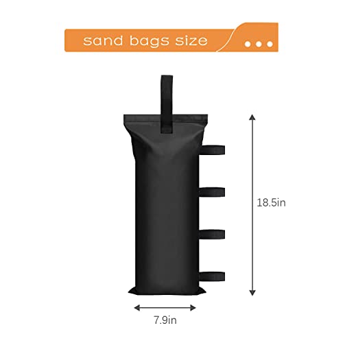 IALNAI 112 LBS Canopy Weights Sand Bags for Canopy Outdoor Advertising Tent Sunshade Fixed Windproof Pop up Canopy Tent(No Sand) Black (4-Pack)