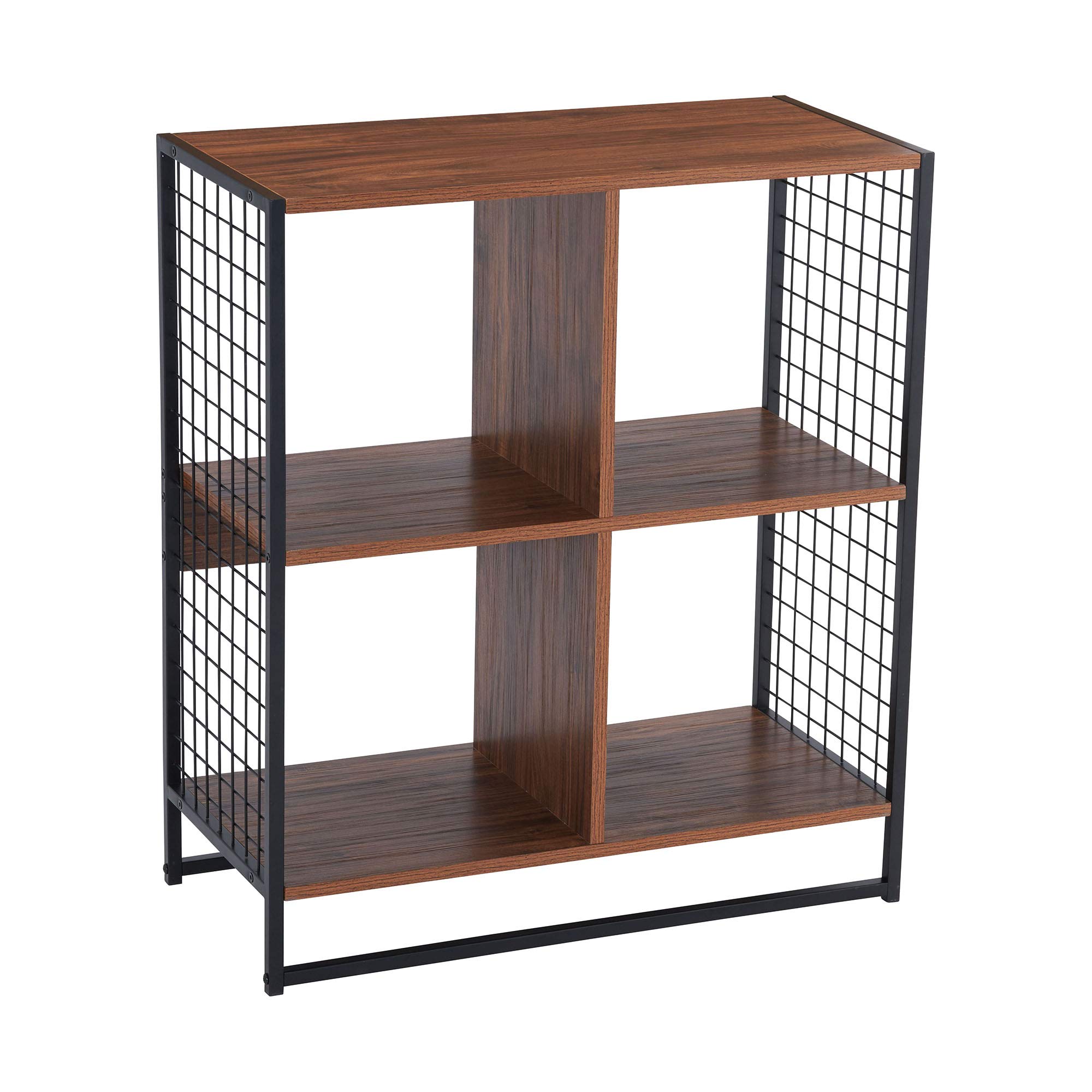 Household Essentials Cube Book Shelf with Metal Mesh Wire Sides