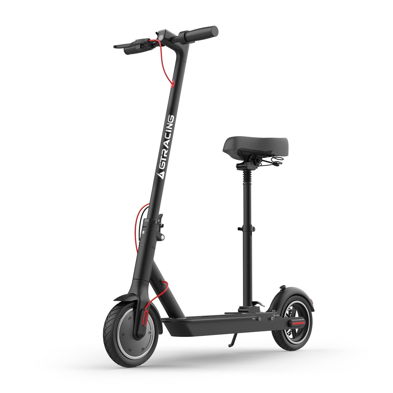 GTRACING Electric Scooter Adults with Seat, Foldable Commuting E-Scooter Power by 350W Motor and App Control, 15 Miles Range, 6/9/16Mph Three Gear Speeds, 8.5" Pneumatic Tire