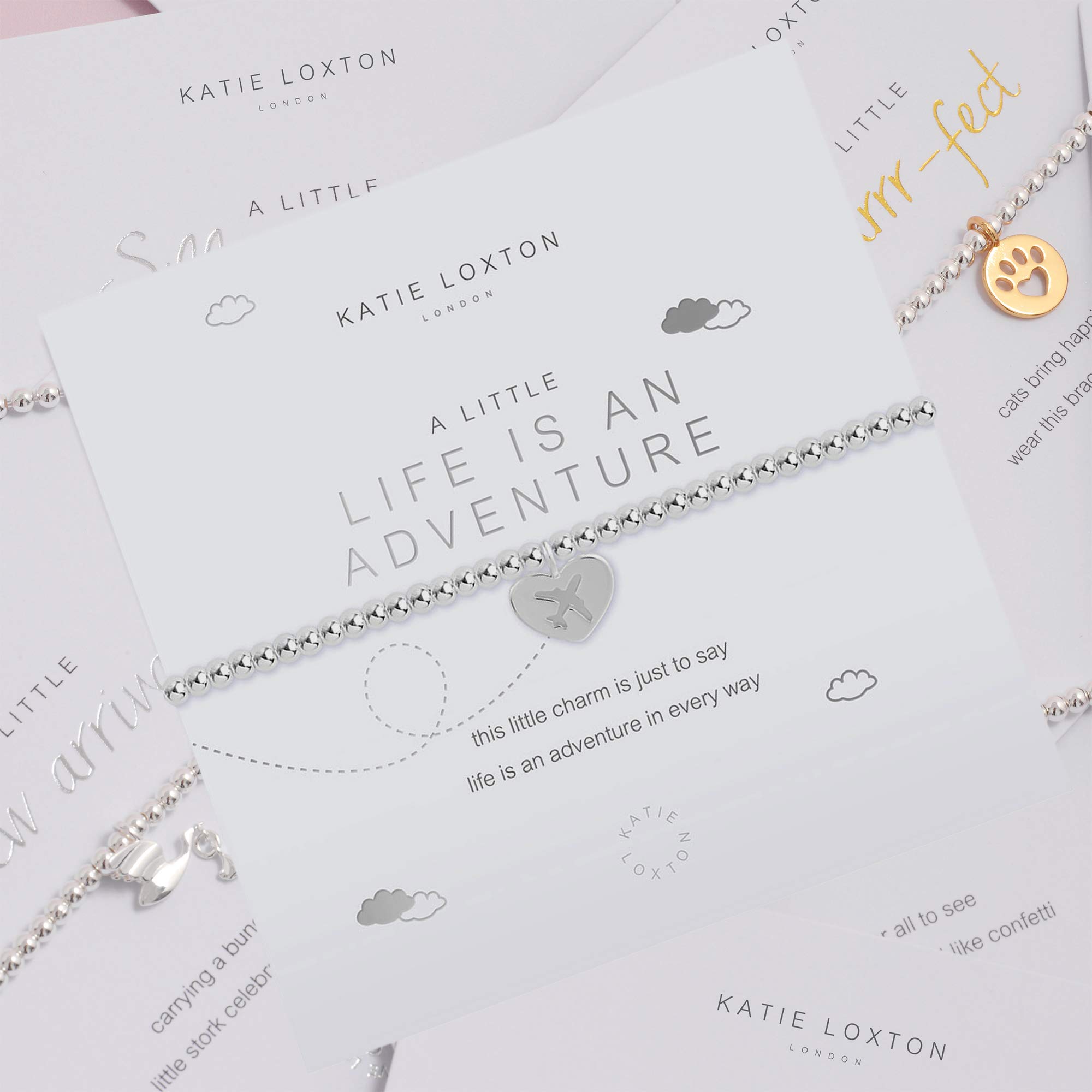 KATIE LOXTON a Little Life is an Adventure Womens Stretch Adjustable Band Fashion Charm Bracelet