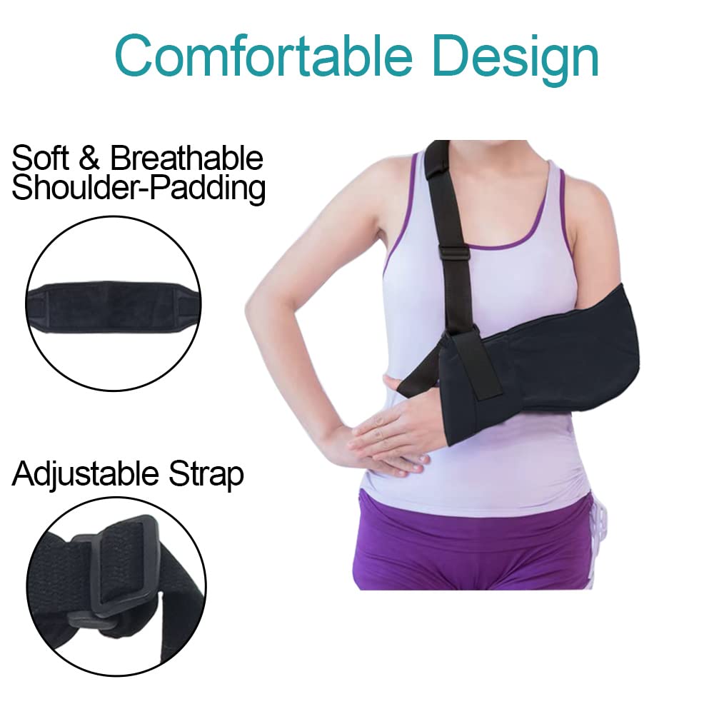 Japard Shoulder Immobilizer Elbow Support, Arm Sling for Shoulder Injury, Men, Reversible Design for Right Left Arm, Medical Arm Sling for Elbow Injury for Woman