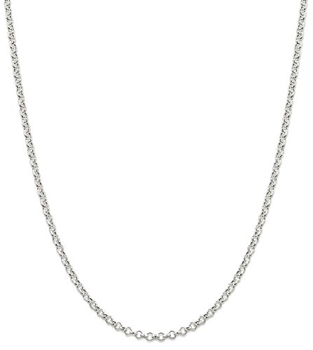 IceCarats 925 Sterling Silver 3mm Rolo Link Chain Necklace 16 inch