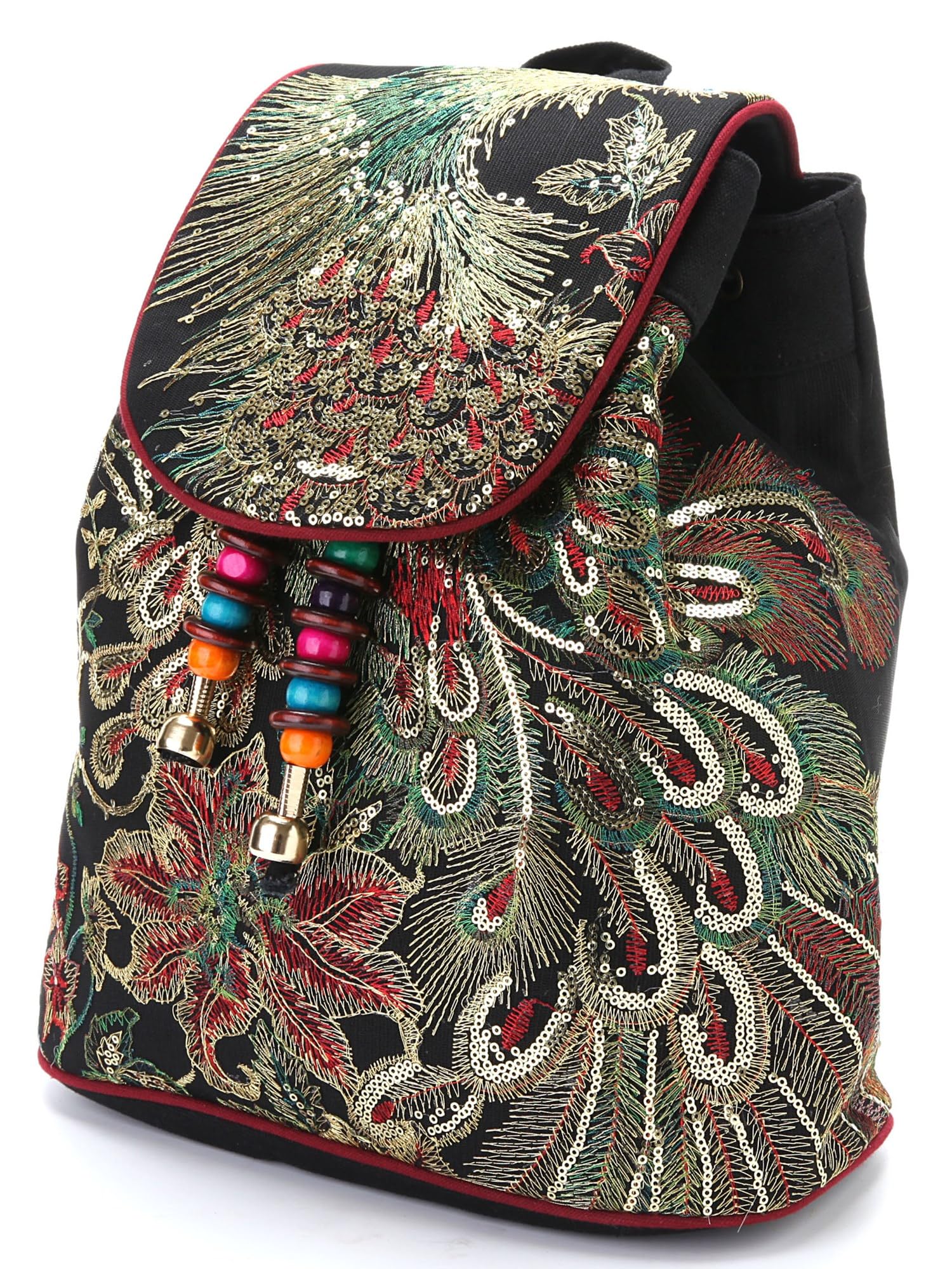 Goodhan Vintage Flowers Embroideried Women Backpack Daypack Travel Shoulder Bag