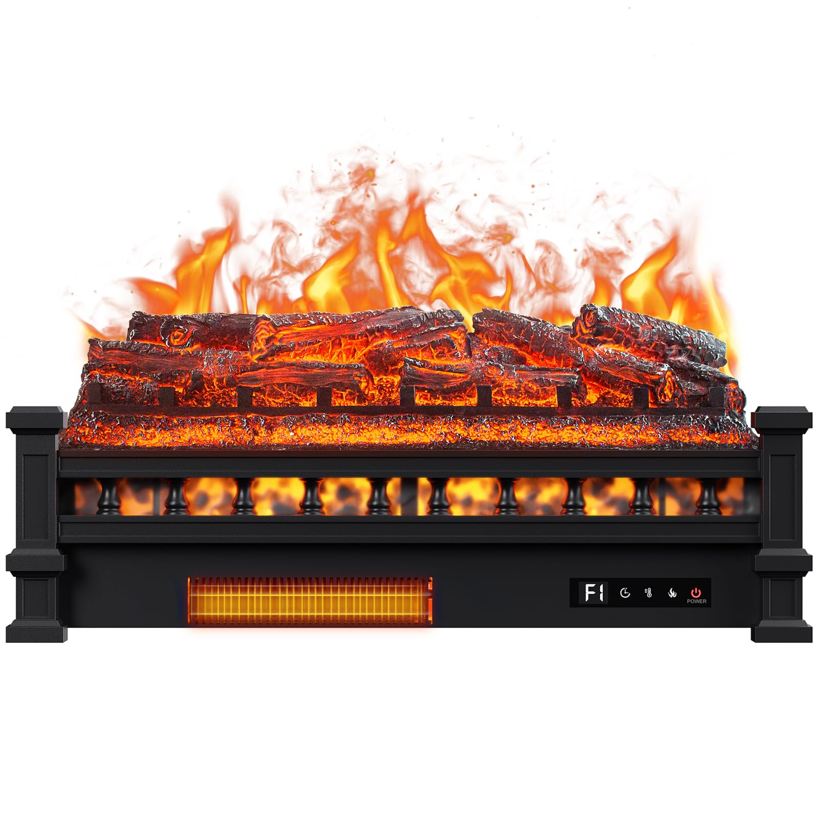 Hocookeper 31 inch Electric Fireplace, Wall Mounted and Recessed Fireplace Linear Fireplace Insert with Remote Control, Adjustable Flame Colors, Timer,750w/1500w, Black