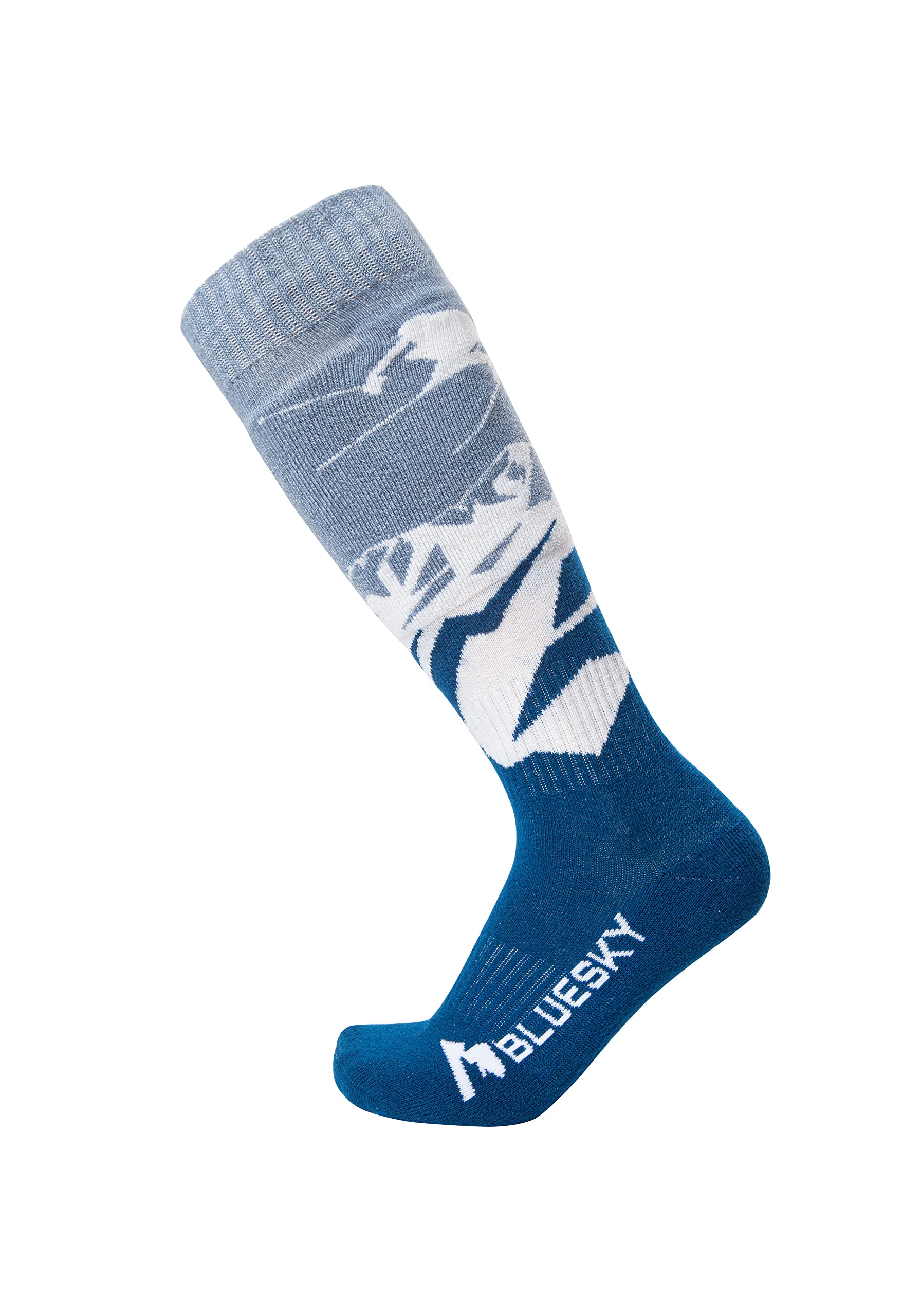 Merino Wool Ski Socks / Hiking Socks for Men&Women, Sportsman (Blue Medium)