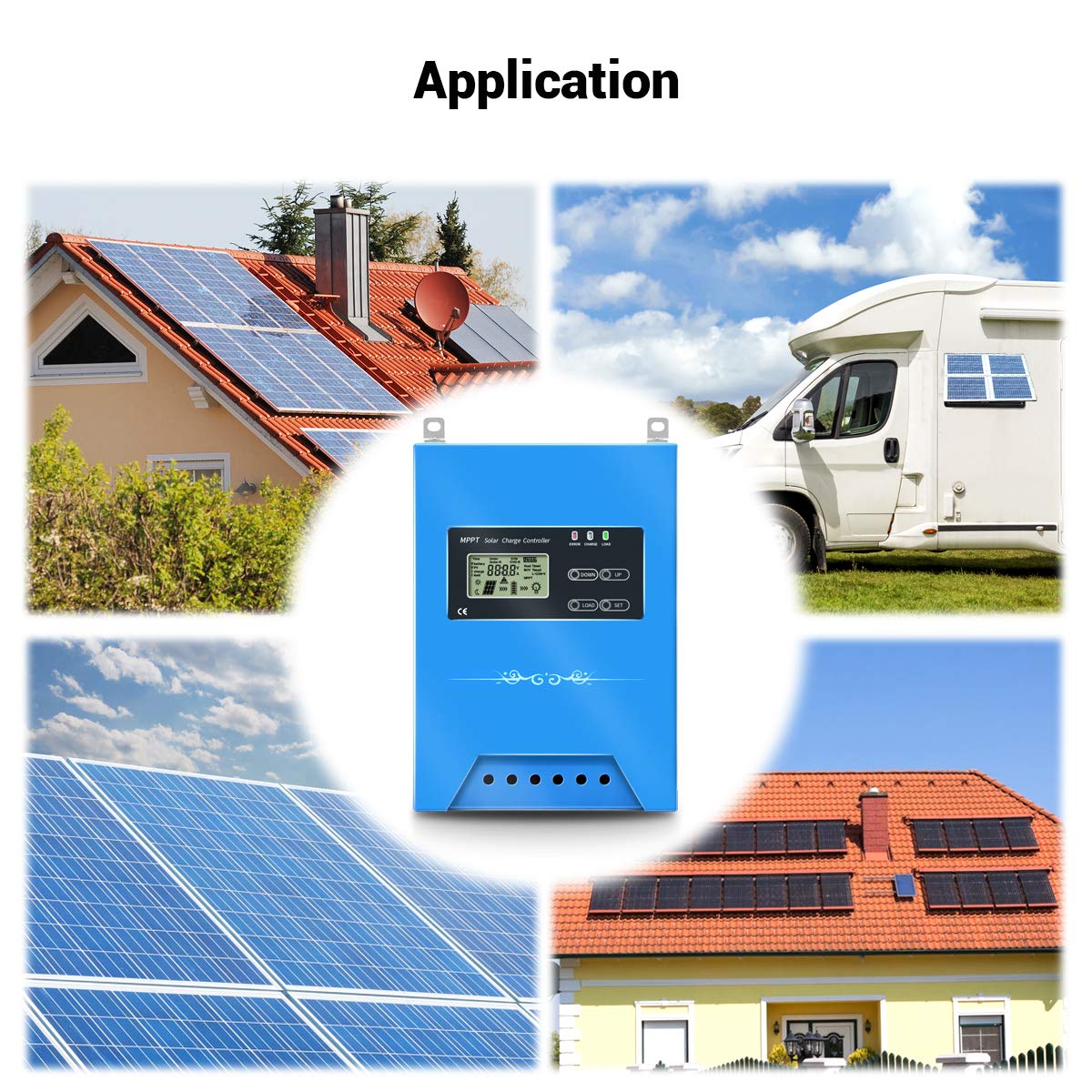 iSunergy 50A MPPT Solar Charge Controller 12V/24V/48V Auto Working Buck Solar Panel Battery Regulator Maintainer with LCD Display for Solar Panel Battery Overload Protection