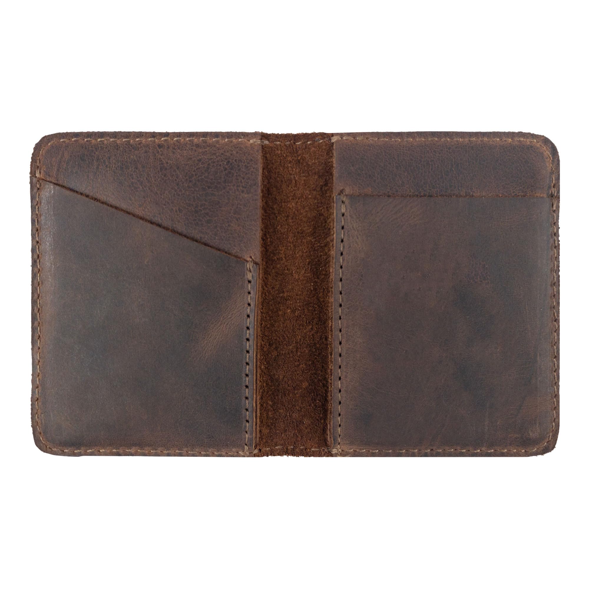 Hide & Drink, Bifold Wallet, Slim Card Holder, Minimalist Traveler Wallet, Vintage Front Pocket Wallet, Full Grain Leather, Handmade, Bourbon Brown