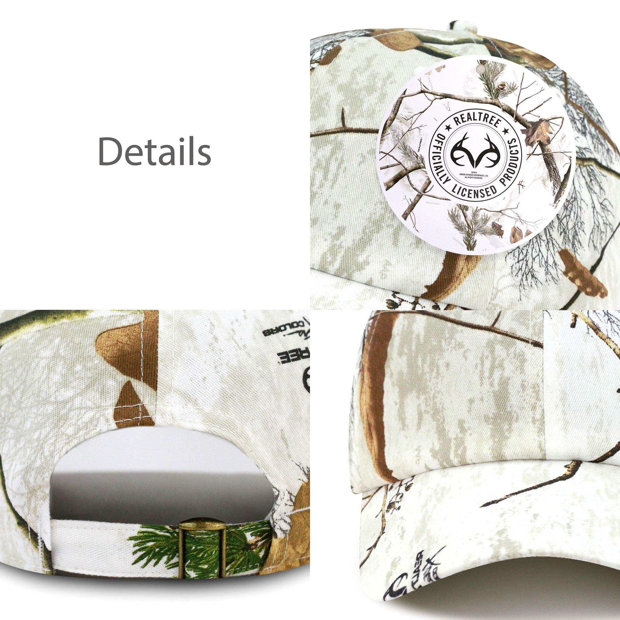 Hunting Baseball Hat - Official Licensed Realtree Camouflage Outdoor Sun Cap (4. Snow - Unstructured Cap, One)