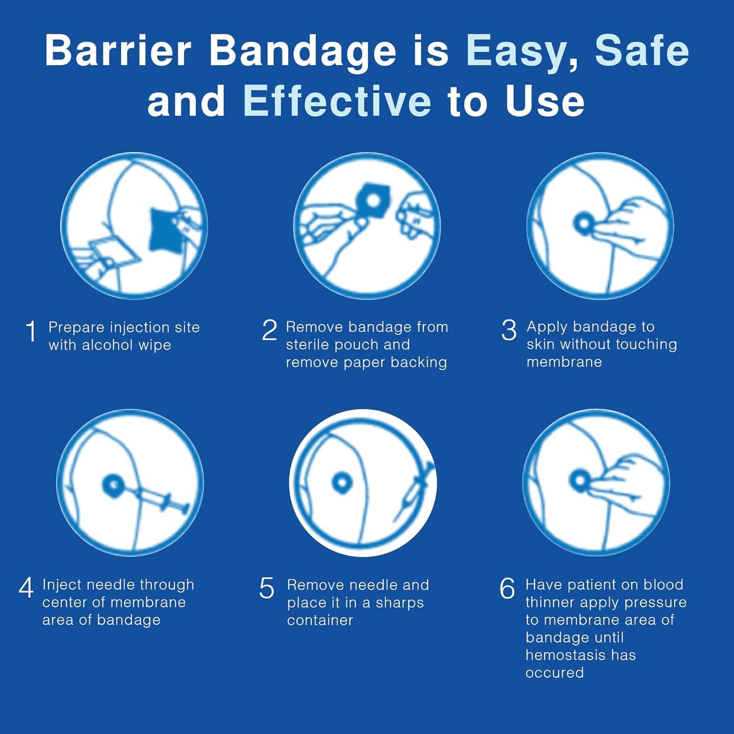 Inject-Safe Adhesive Barrier Strip, 1-3/8 Inch Diameter Film/Foam Round White Sterile, 8-6432700001-9 - Box of 100