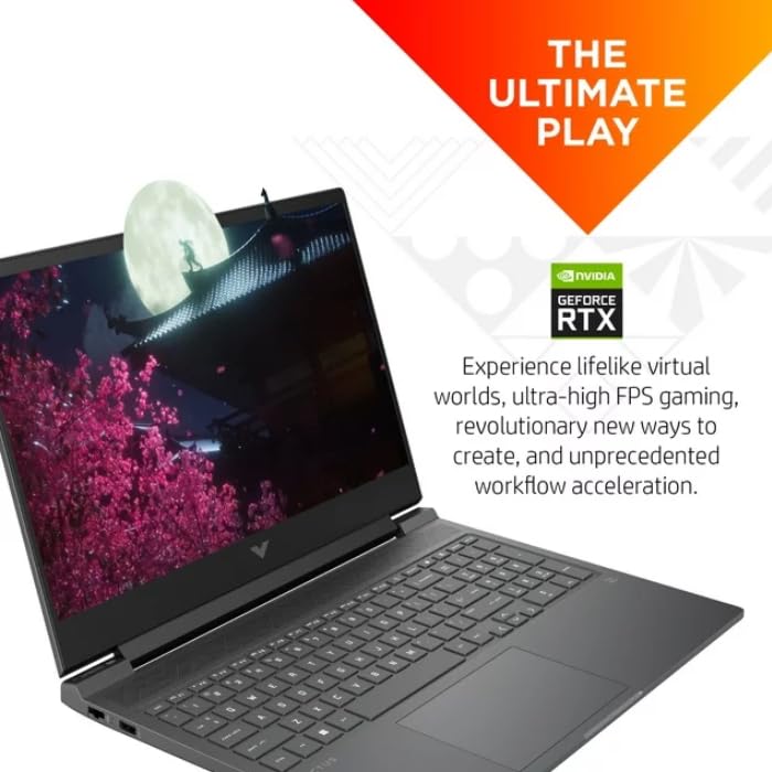 Hp Victus 16.1"" FHD 144Hz Gaming Laptop | Intel Core i7-13700H | 16GB RAM DDR5 | 2TB SSD | NVIDIA GeForce RTX 4060 | Backlit | Windows 11 Home | Bundle with USB 3.0 Hub, Mica Silver