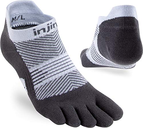 Injinji Women's Run Lightweight No-Show (Medium/Large, Gray)