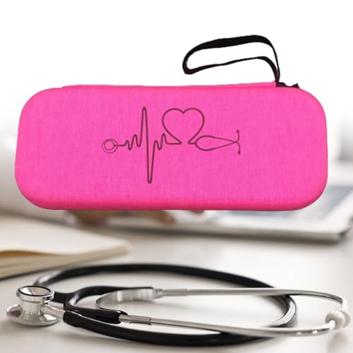 WeiLaiKeQi Stethoscope Carrying Case Stethoscope Carrying Bag Travel EVA Organizer Storage Bag, Pink and Black Pattern