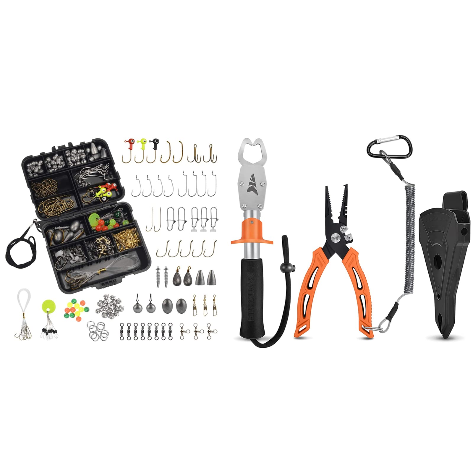 KastKing Fishing Pliers with Fish Lip Gripper, and Terminal Tackle Kits