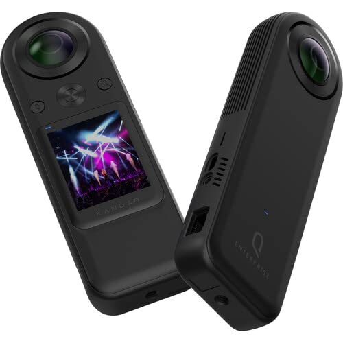 KanDao QooCam 8K Enterprise 360 Camera (247129) + 64GB Card + Adjustable Selfie-Stick + Small Bag + USB-C to HDMI Cable + USB-C Adapter + Network Cable + Straps + Cleaning Kit