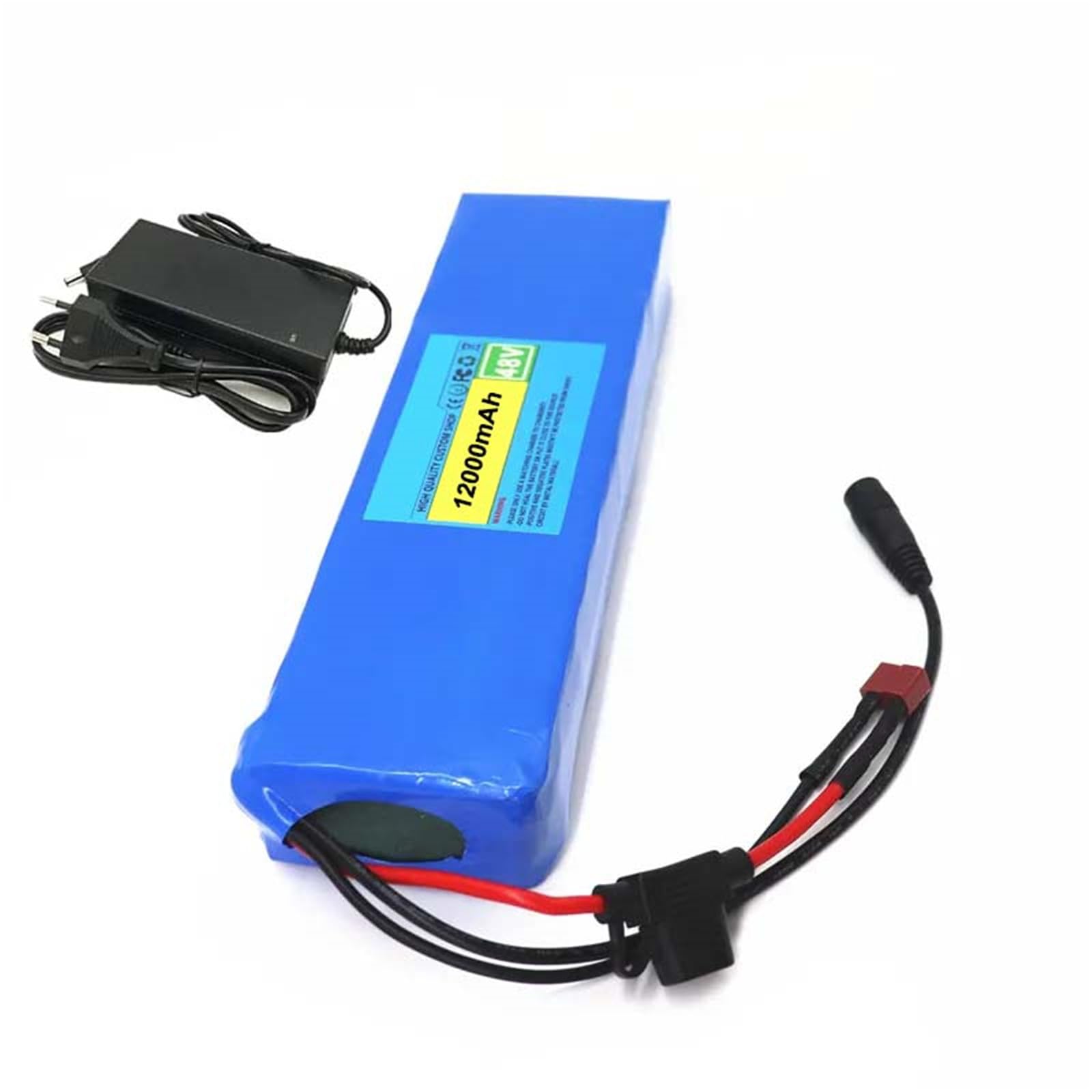 HefddEHY E-Bike Battery Pack 48V 12Ah, 18650 Lithium Ion Battery Pack,48V Electric Bicycles Conversion Kit, with 54.6V 2A Charger,for 200W-750W Electric Bicycles and Scooters,T