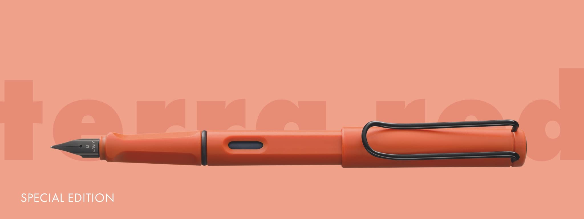 LAMY Safari 041 Fountain Pen - Modern Fountain Pen in Terra Colour with Ergonomic Grip and Timeless Design - Nib Size M