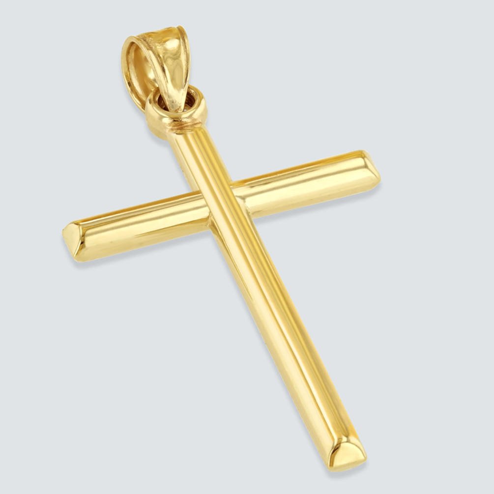 Jewelry America 14K Yellow Gold Classic Latin Plain Cross Pendant