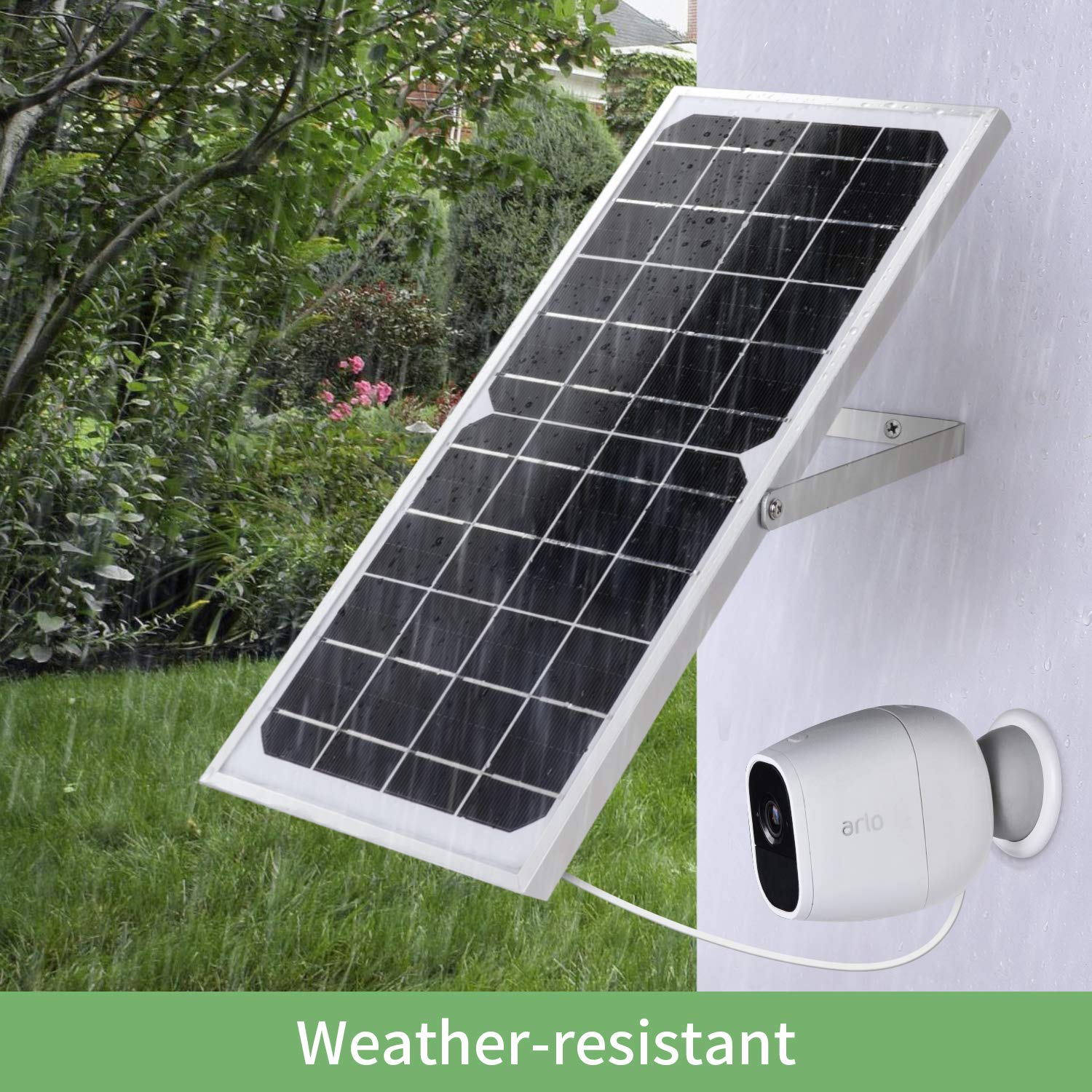 iTODOS Solar Panel Works for Arlo Pro 2 and Arlo Pro, 7.5W Excellent Charging Performance to Keep Your Camera Get Enough Power,Not for Arlo Ultra and Arlo Pro3(Silver)