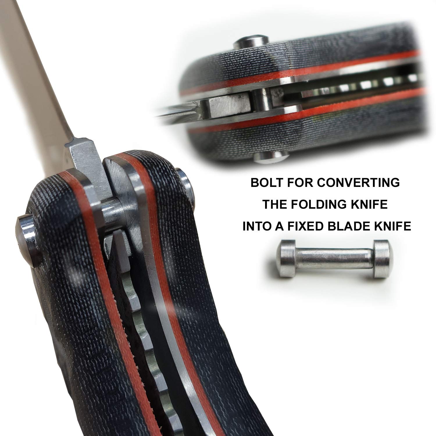 iFIELD Multifunction survival folding knife convertible into a fixed blade knife Workout EL29123, 3.9 inch blade, bolts supporting up to 800 kg of pressure, tool for fishing, hunting and adventure