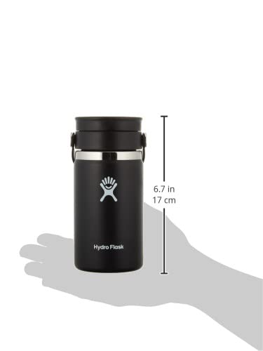 Hydro Flask 5089131 Vacuum Bottle, Cold and Heat Retention, 12 oz, 12.8 fl oz (354 ml), Wide Mouth, 20 Black