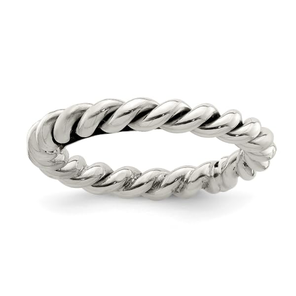 IceCarats 925 Sterling Silver Vintage Twisted 3mm Womens Woven Crisscross Band Statement Ring Size 7