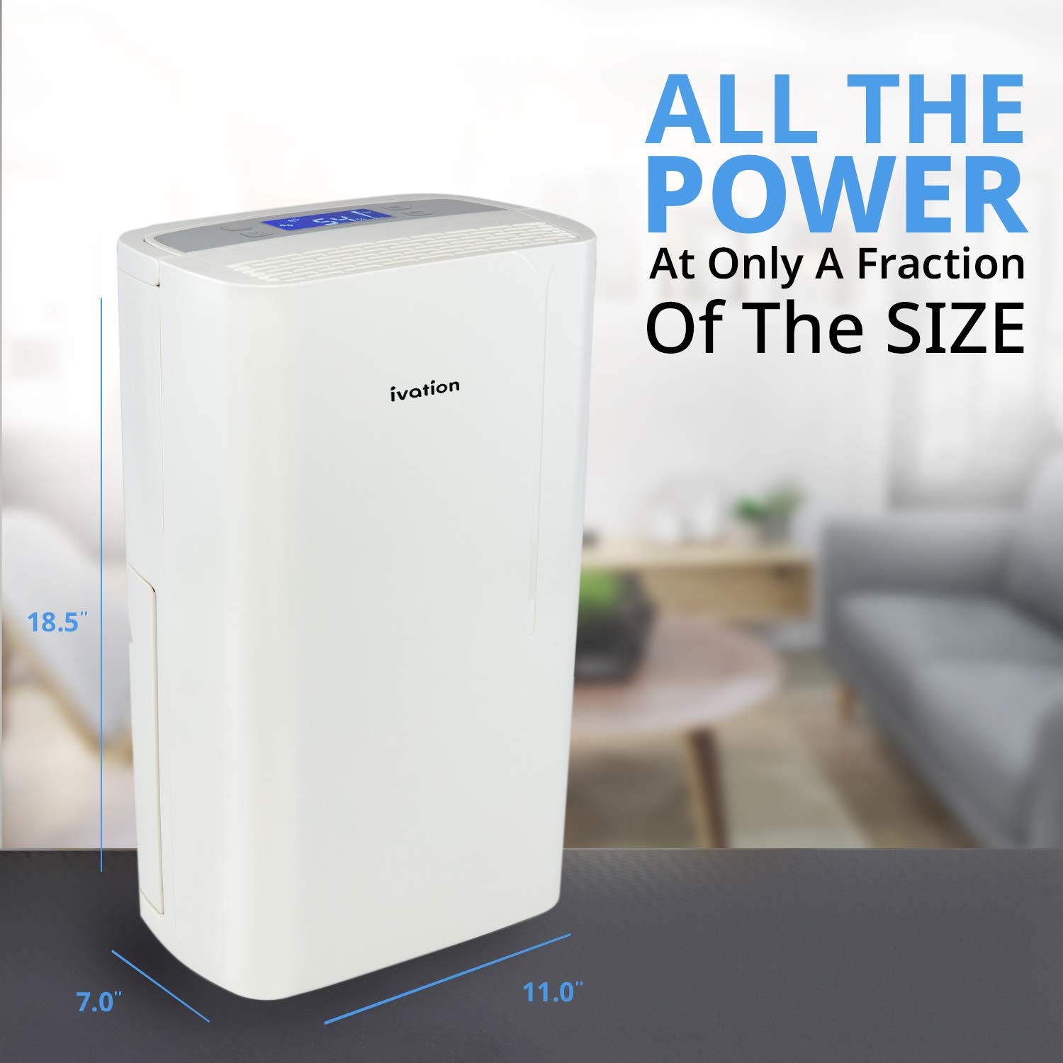 Ivation 14.7 Pint Compressor Dehumidifier – Small and Compact with Continuous Drain Hose for Smaller Spaces, Bathroom, Attic, Crawlspace and Closets - for Spaces Up to 320 Sq/Ft