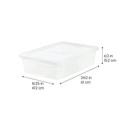 IRIS USA 28 Qt and 6 Qt Plastic Storage Bins with Lids (6-Pack)