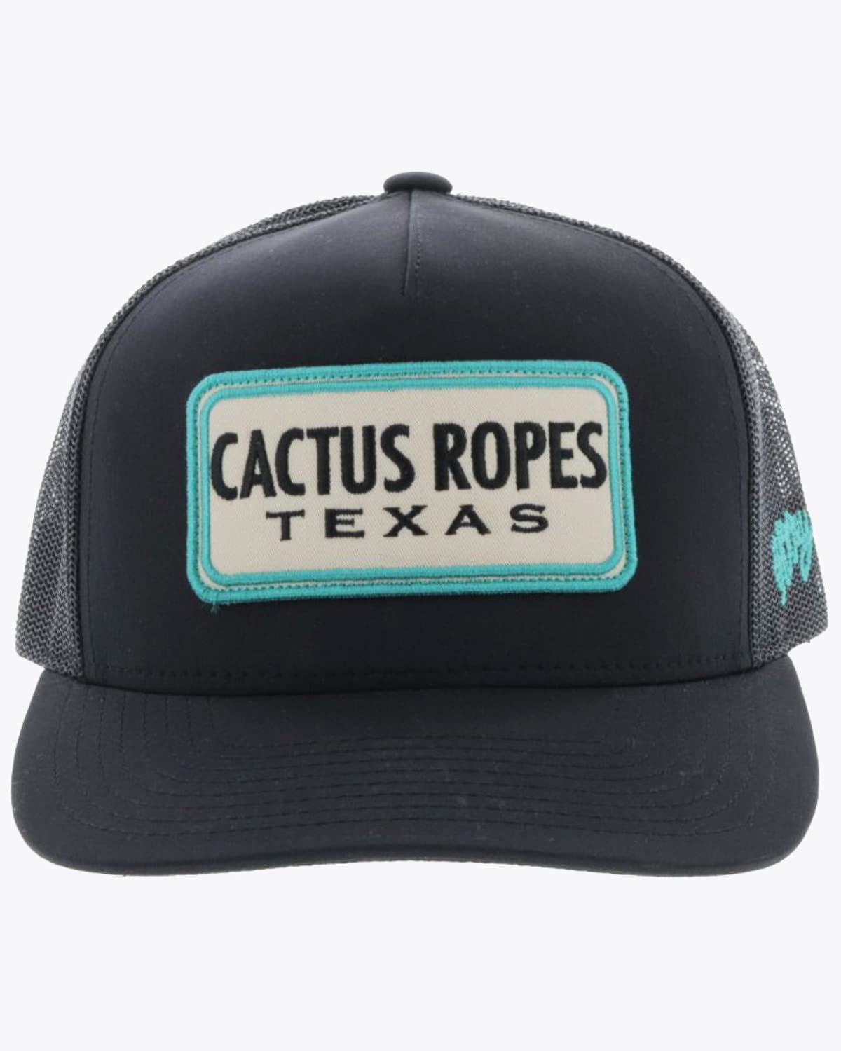 HOOEY Adjustable Snapback Trucker Hat with Cactus Ropes Logo (Black)