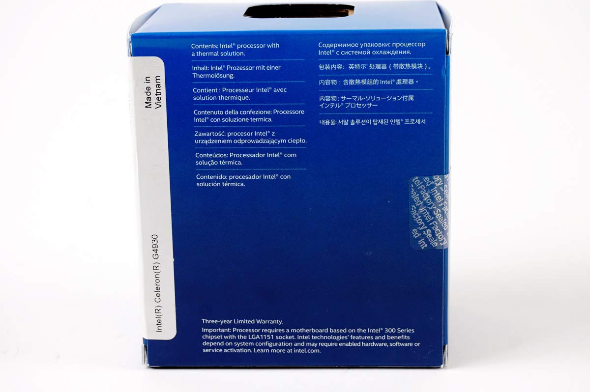 Intel Celeron G4930 Desktop Processor 2 Core 3.2 GHz LGA1151 300 Series 54W