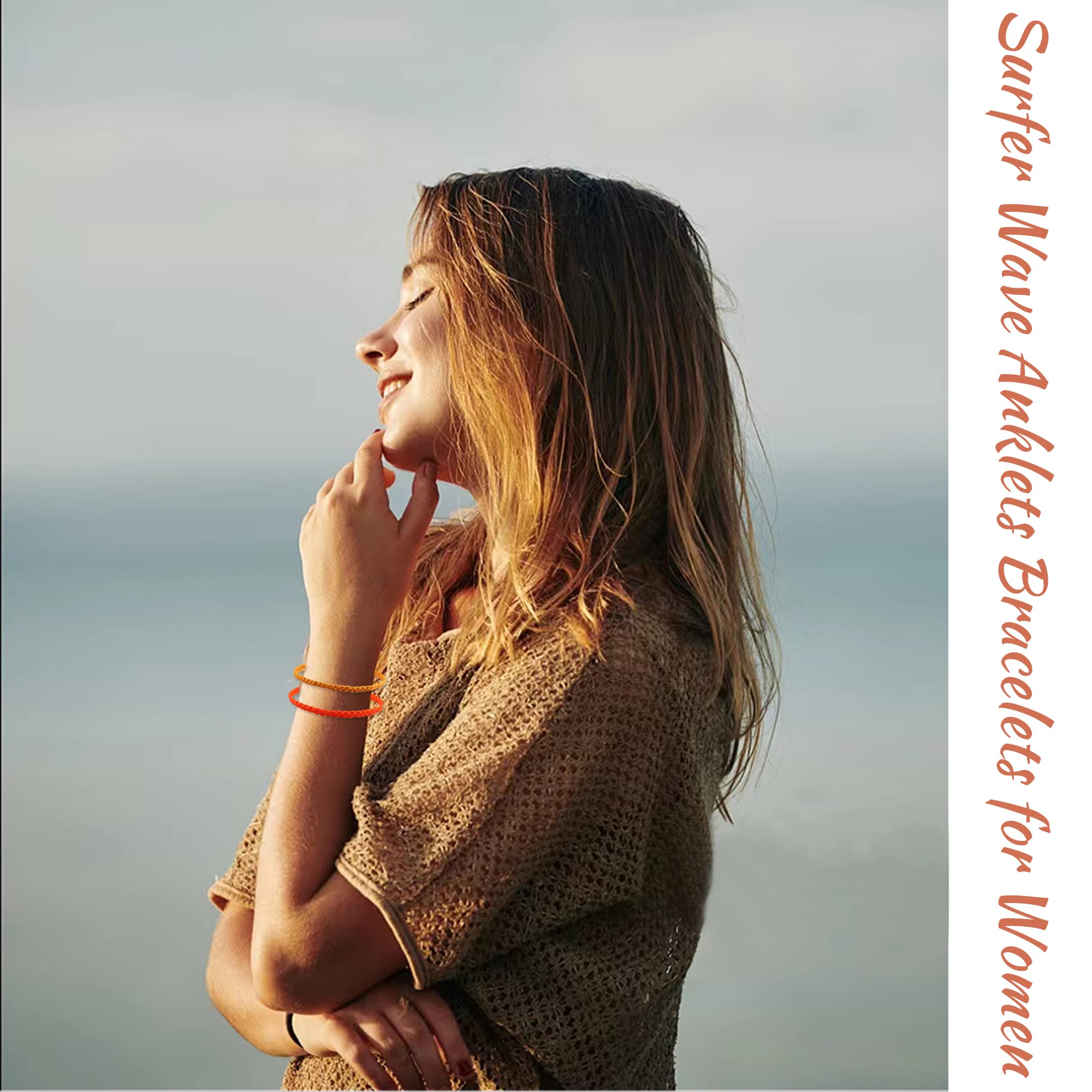 MOZAKA 20PCS Woven Friendship Bracelets for Women Handmade Braided String Bracelets Waterproof Wax Rope Bracelets Multicolor Surfer Wrap Bracelets Adjustable Boho Summer Beach Bracelets