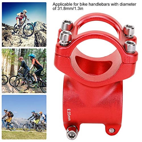 Kadimendium Colorful Bike Stem, Handlebar Short Stem, Durable Bicycle Handlebar Riser Sturdy Downhill Bikes for Road Bikes Mountain Bikes for Fixed Gear Bikes(red)