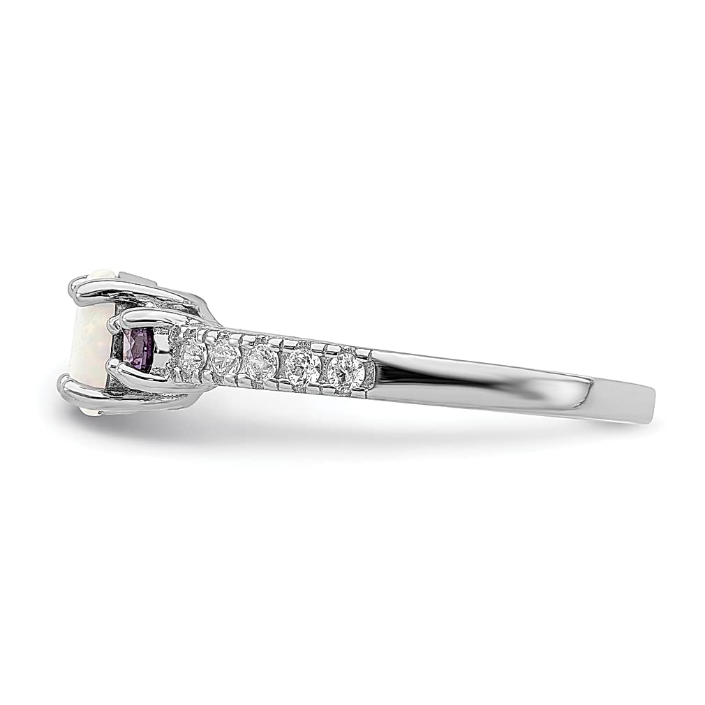 ICE CARATS 925 Sterling Silver Lab Created Opal Cubic Zirconia Cz Ring Gemstone Fine Jewelry For Women Gifts For Her