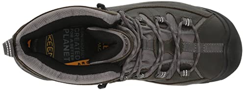 KEEN Men's Targhee 2 Mid Height Waterproof Hiking Boots, Steel Grey/Magnet, 12